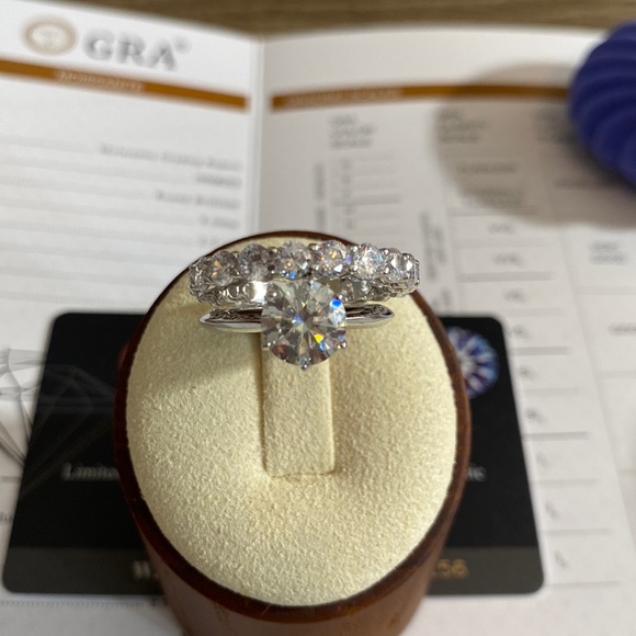mystic gems | Jewelry | 2ct Gra Moissanite Diamond Rings Platinum New ...